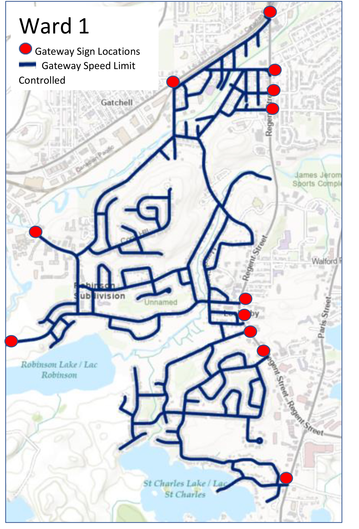 Limitation de vitesse à l'entrée des secteurs résidentiels