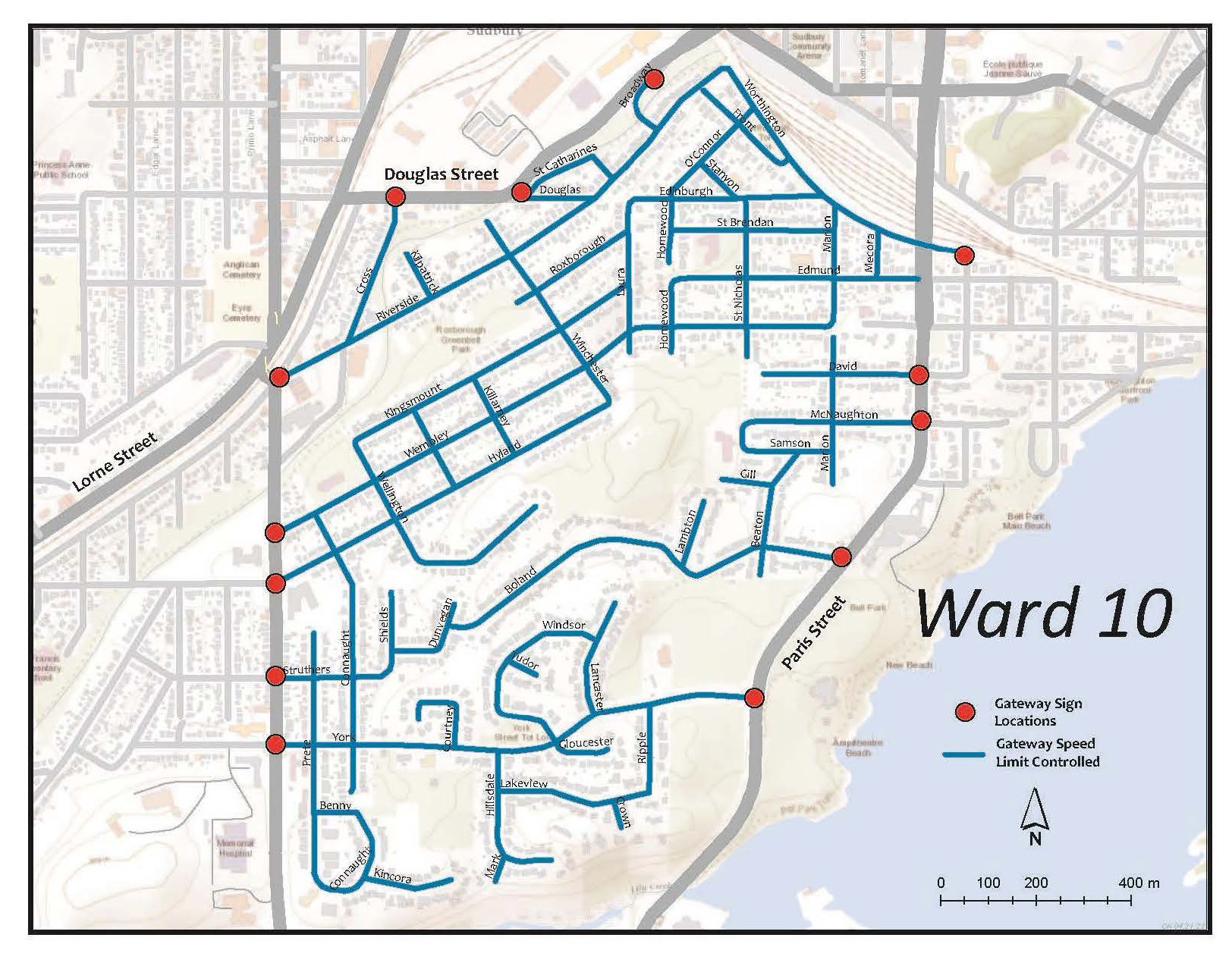 Limitation de vitesse à l'entrée des secteurs résidentiels