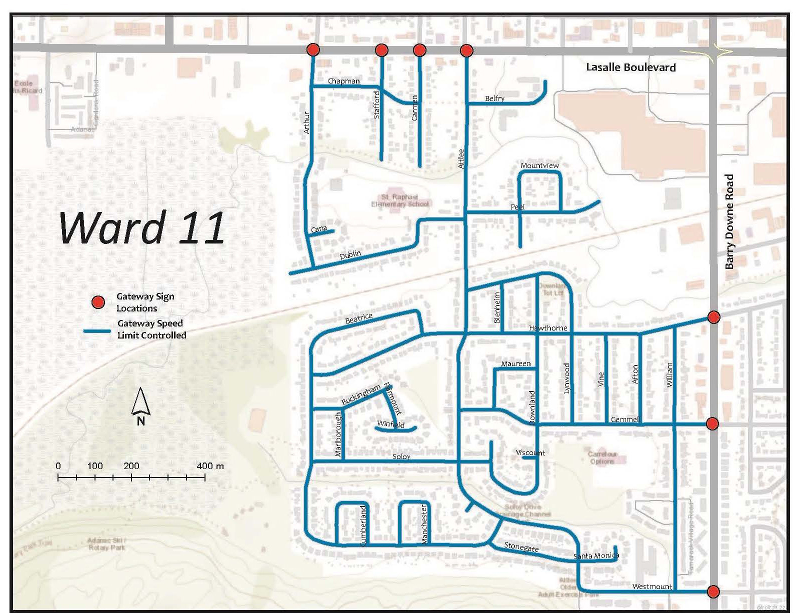 Limitation de vitesse à l'entrée des secteurs résidentiels
