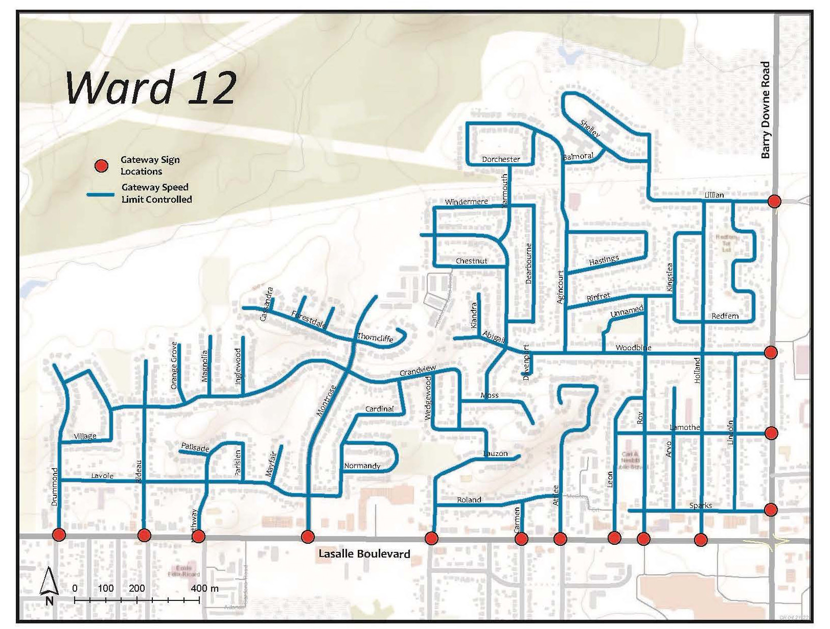 Limitation de vitesse à l'entrée des secteurs résidentiels