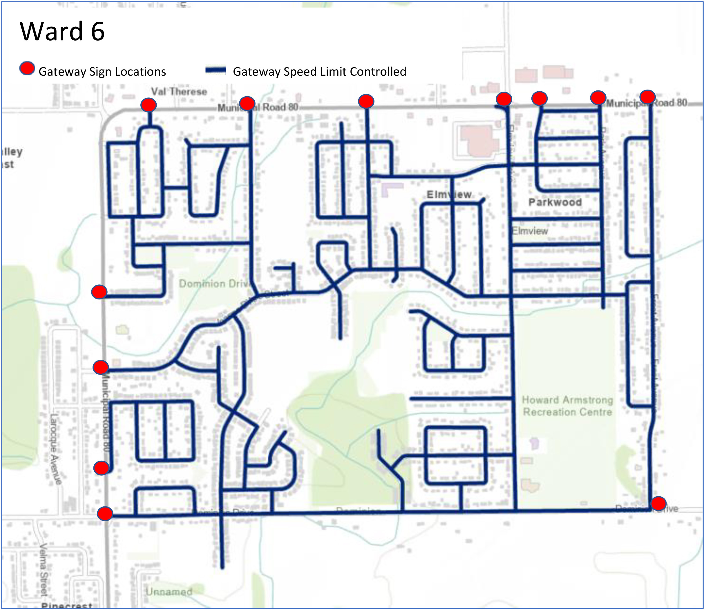 Limitation de vitesse à l'entrée des secteurs résidentiels