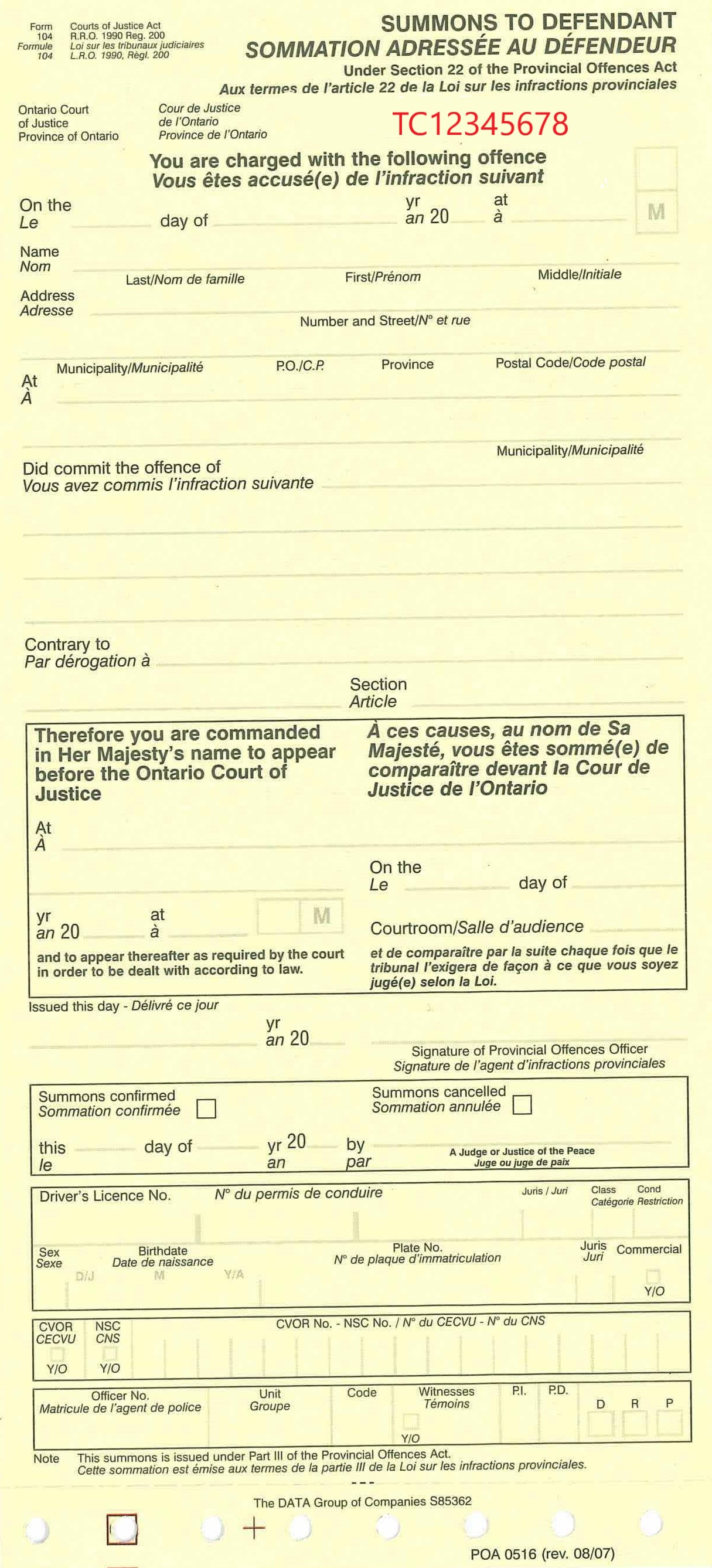 Sommation adressée au défendeur